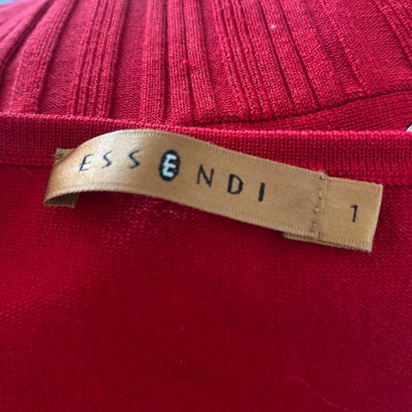 Essendi | Sweaters | Essendi Bright Red Silk Blend Sweater With Silver ...